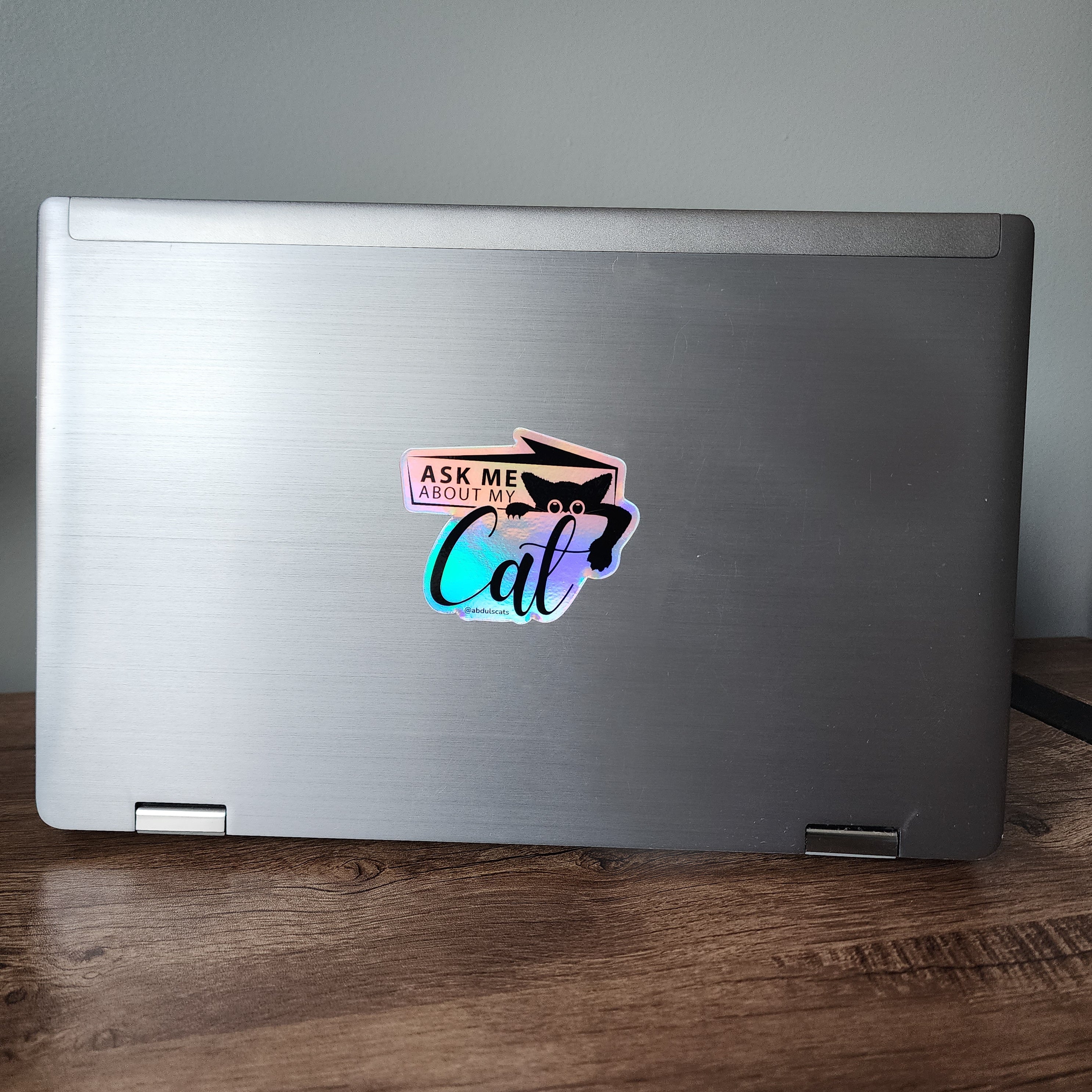 Ask Me About My Cat Holographic Sticker – Abdul's Cats